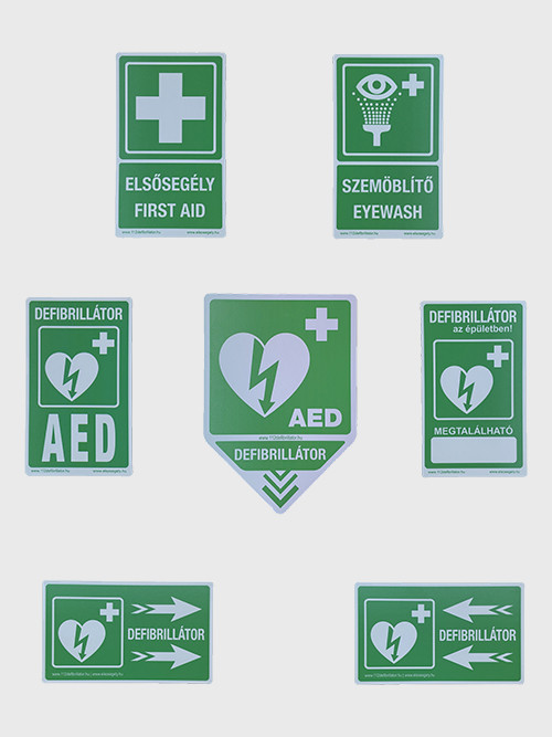 Defibrillator-first aid indicator plastic sign mix - Wintert