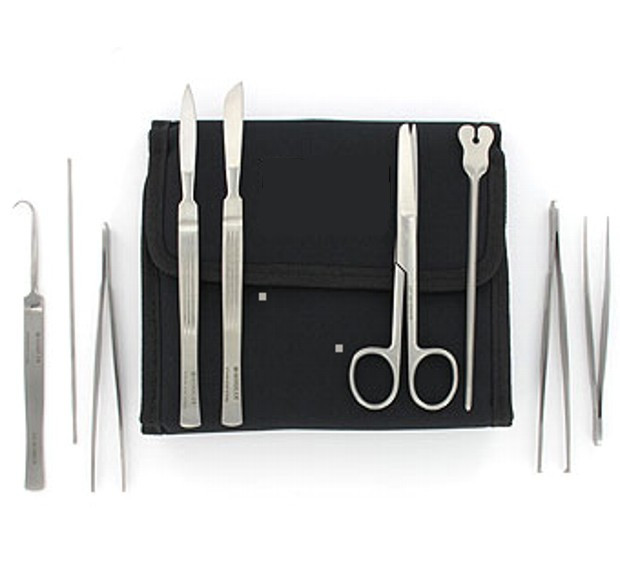 Set of 9 handheld instruments in a case - Winterthur Medical