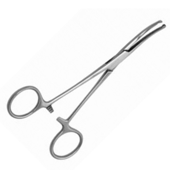 Stainless steel curved, hooked vascular forceps - 20 cm - Wi